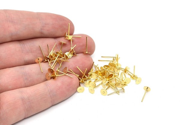 KC Gold Earring Post 6mm - Bijoux